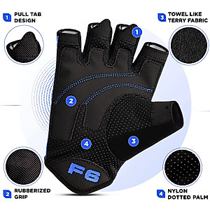 RDX Weight Lifting Gloves Gym Fitness Workout, Anti Slip Padded Palm Elasticated Strength Training Equipment Men Women Half Finger Exercise Bodybuilding Calisthenics Cycling Rowing Climbing