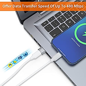 JXMOX USB C Female to USB Male Adapter 4-Pack, Type C to USB A Charger Cable Converter,Compatible with iPhone 11 12 13 14 Plus Pro Max,iPad Air 4 5 Mini 6,Samsung Galaxy S23+ S22 S21 S20,Pixel 5 4XL