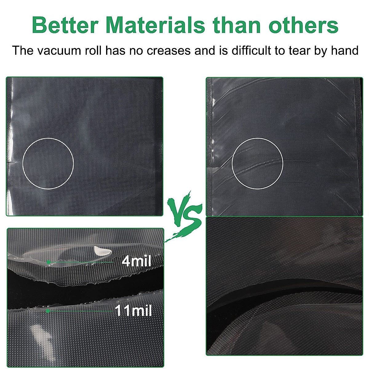 Gokilife Vacuum Sealer Bags - 2 Pack of 11" x 50' Food Saver bags, Commercial Grade Vacuum Seal Bags Rolls with BPA Free and Heavy Duty, Seal a Meal Bags Great for Vac Storage, Meal Prep or Sous Vide