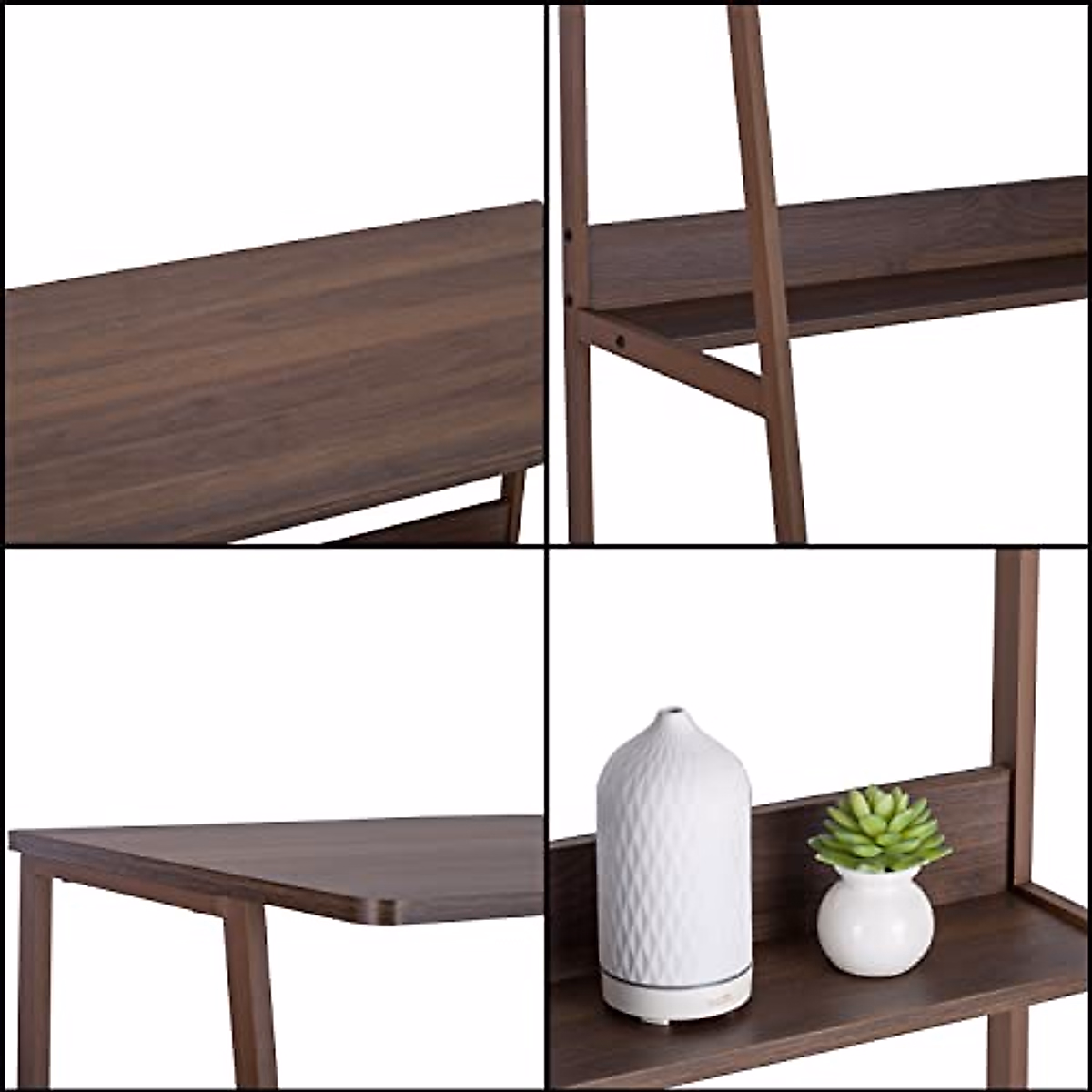 DEILALY Computer Desk Small Desk Wood Desk Metal Frame W31.5*D19*H29.5 Writing Table Study Desk Work Station with Storage Rack Gaming Desk Study Table Small Desk Home Office Bedroom Brown