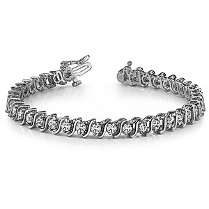 Madina Jewelry 5.00 ct Round Cut Diamond S-Type Tennis Bracelet