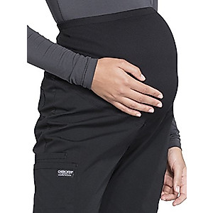 Cherokee Maternity Scrub Pants for Women, Workwear Professionals Soft Stretch WW220, M, Black