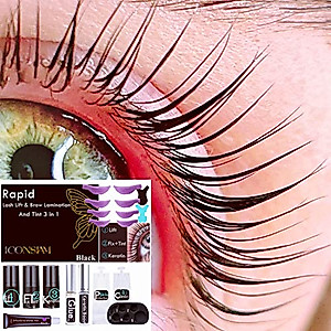 Lash Lift And T-i-n-t Kit, Lash Lift With(D-y-e), 10ml Eyelash Perm With Black Stain, Keratin EyeLash Lifting, Brow Lamination with Darker Look Be Voluminous 6 Weeks-10 Applications