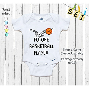 Future Basketball Player -Cute Shirt Newborn Baby Bodysuit Outfit Onesie & Bib