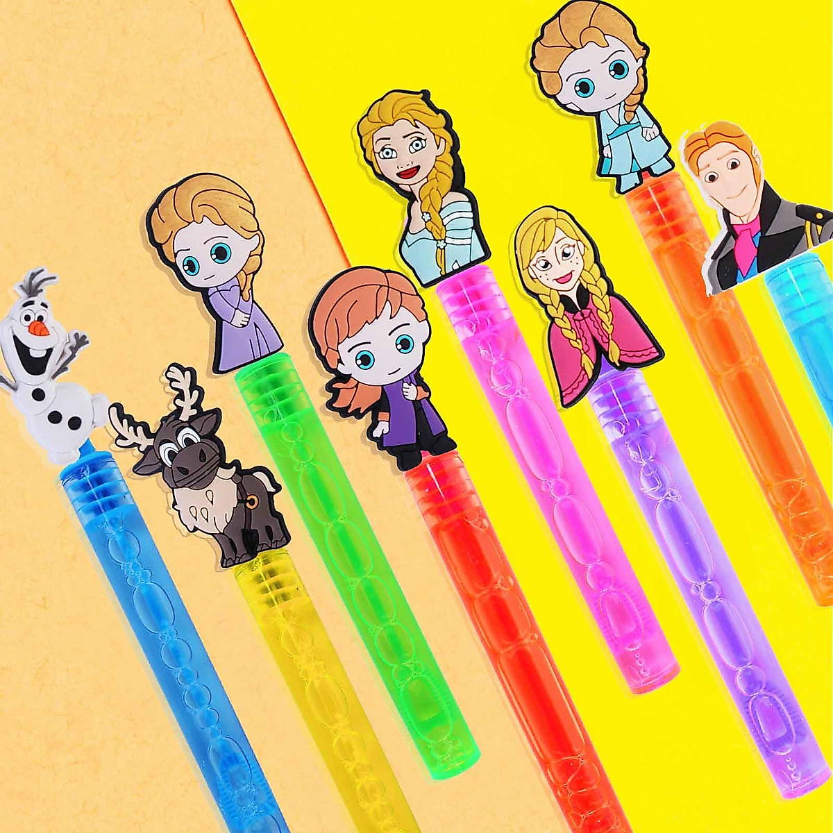 24 Piece Frozen Bubble Wand for Kids(8 Style),Cute Frozen Bubble Wand Great for Frozen Theme Birthday Party Supplies