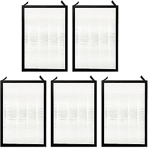 Fette Filter - 5 Pack of Filter Replacements Compatible with NUWAVE OxyPure Large Area Smart Air Cleaner Purifier Models 47001, 47002, 47003, 47004, 47005, and 47006, Activated Carbon + HEPA Combo (5)