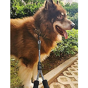 Mycicy Short Dog Leash- 18 Inch Rope Traffic Leash with Padded Handle- 1/2” Strong Nylon Tab Leash for Medium Large Dogs Training Walking