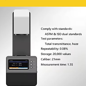 VTSYIQI Haze Meter Hazemeter Light Transmission Meter Benchtop Analyzer with Range 0 to 100% for Plastics Films Glass LCD Panels