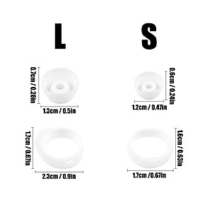 Rieyuf Replacement Wingtip and Ear Tip Set Compatible with Galaxy Buds/Galaxy Buds Plus (NOT Compatible with Galaxy Buds Pro), Wingtips 2 Size 2 Pairs and Ear Tips 2 Size 2 Pairs, White