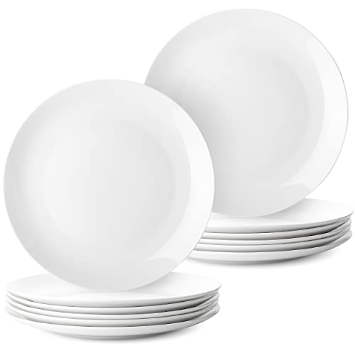 BTaT- White Dinner Plates, Set of 12, White Plates, White Dinner Plates Bulk, White Plate Set, Plates, Dinner Plates, Plates Set, Restaurant Dishes, White Porcelain Dinner Plates