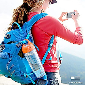 Tervis Navy Banana Palms Made in USA Double Walled Insulated Tumbler Travel Cup Keeps Drinks Cold & Hot, 24oz Water Bottle, Clear