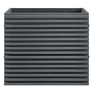 Modway Render 24" Wall-Mount Bathroom Vanity Cabinet in Gray-Sink Basin Not Included, Grey