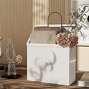 Teatalk 2 Pack Wall Hanging Storage Bag with Sticky Hook,Closet Hanging Storage for Pocket,Bathroom Dormitory Organizer Bag,Linen Cotton Organizer Box Containers for Bedroom(White)