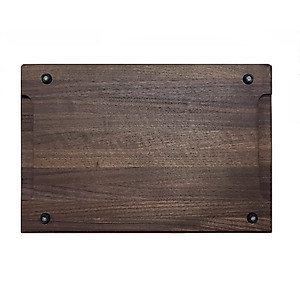 All Dark Black Walnut Cutting Board 15 x 10 with built in handles and Rubber Feet