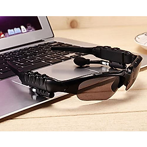 Wireless Bluetooth Sunglasses Anti-ray Stereo 4.1 Music Bluetooth Headphones for Men Support Both Headset and Hands-Free for All Kinds of Cell Phones (Black-Gray)