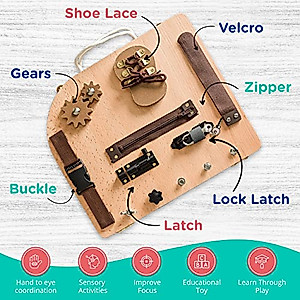 Montessori Busy Board Toys for 3+ Years Old 4 in 1 Learning Toy for 4 Years Old Toddler Montessori Toys Age 3-4 Boys Girls Tracing Screwdriver Board Set Sensory Board Toddler Montessori Toys Age