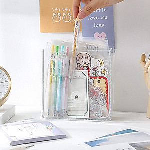 ZMLSED Washi Masking Tapes Multi Organizer Pouch, Minimalist Transparent Large-Capacity Visible Portable Storage Bag for Stationery Stickers Travel Small Object Planner Pens Journal Supplies