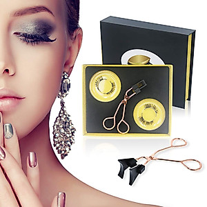 3D False Eyelashes, 6 Pairs of Natural Fluffy False Eyelashes, Reusable Long Thick Eyelashes, Used to Extend Makeup Eyelashes (J-09)