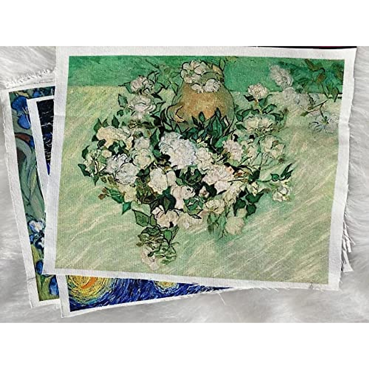 7 pcs of 20x25cm high Precision Printed Painting of Van Gogh Cotton Canvas,Fabric for Sewing,Fabric for Making Bags, Quilting,Wall Decor,Cotton DIY Sewing Materials Fabric