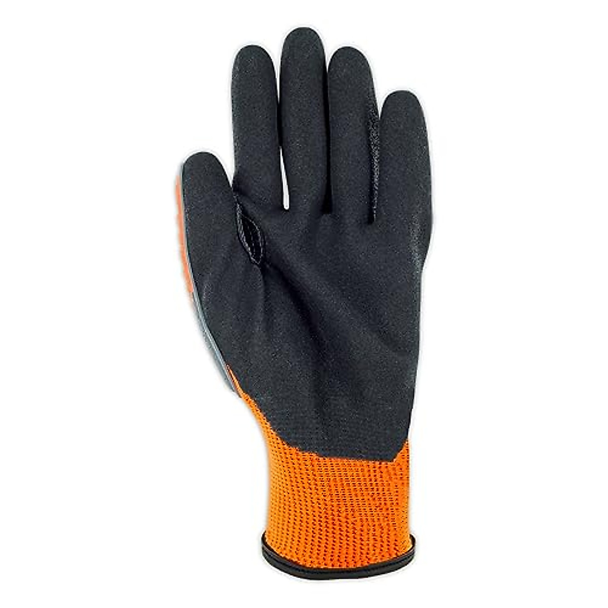 MAGID T-REX Sandy Nitrile Coated Impact-Resistant Work Gloves,Orange and Black, 1 Pair, Size 9/Large, TRX400
