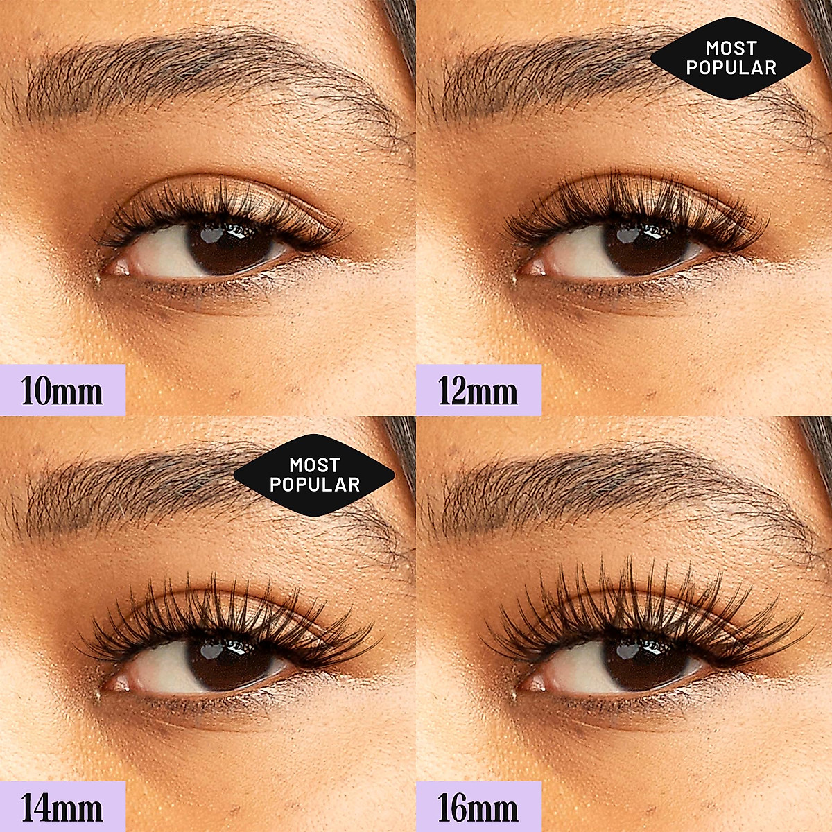 Lilac St - Feather Natural Faux Eyelash Clusters (16mm) - Cat Eye Look - DIY Lash Extension Wisps - Lightweight & Lifelike - Lasts 10 Days - Cruelty Free, Vegan, Women Founded - 10 Lashes