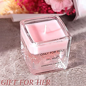 Scented Candle with Dry Flower Inside, Pink Candles Gifts for Women Birthday Mother's Day Anniversary Valentine's Day, Natural Soy Candle Decorative Candles for Home Scented Home Decoration, Non-Toxic