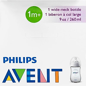 Philips AVENT Natural Baby Bottle, Clear, 9oz, 2pk, SCF013/27