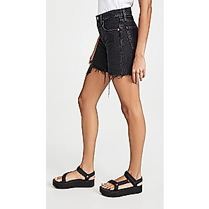 Levi's Women's Premium 501 Mid Thigh Short, Lunar Black, 27
