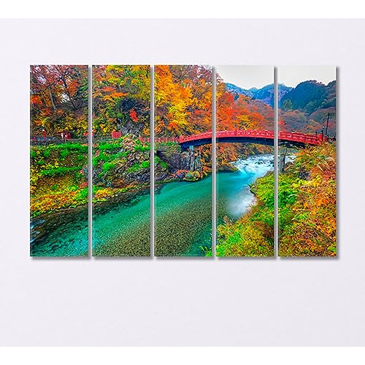 Shinkyo Bridge in Autumn Season Japan Canvas Print 5 Panels / 36x24 inches