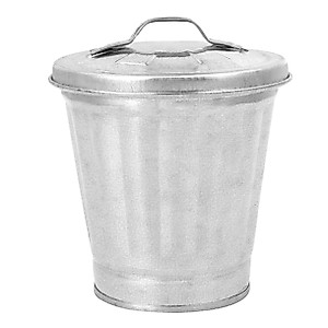 SOESFOUFU 1pc Mini Trash Can Small Wastebasket Galvanized Garbage Can Small Desktop Trash Can with Lid Plant Pots Bucket Compost Bin Kitchen Retro Decor Metal Outdoor Office Utility Bucket