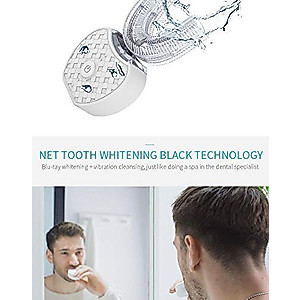 Ultrasonic Toothbrush, Automatic Toothbrush 360° Electric Sonic Toothbrush Teeth Whitening Kit with LED Light, Lebond Manual Toothbrush Teeth Whitening,White