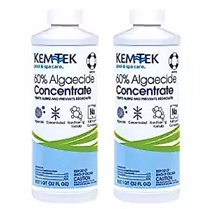 Kem-Tek Pool and Spa 60-Percent Concentrated Algaecide, 1 Quart 2 Pack