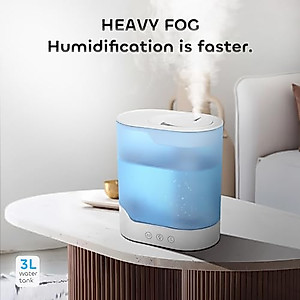 YOGIN humidifiers for Bedroom, 3L Ultrasonic Cool Mist Humidifiers for Home Baby NTop Fill Smart Air Humidifier Runs for up to 40 Hours