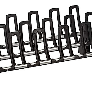 Organize It All 9 Pair Floor Shoe Rack | Storage and Organization | Great For Bedroom | Entryway | Closet | Compact Design | Black