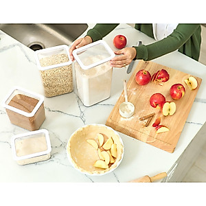 iDesign Recycled Plastic 18.2-Cup Stackable Kitchen and Pantry Storage Canister, Clear/White