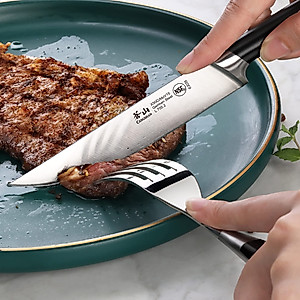 Cangshan L Series 4-Piece Fine-Edge Steak Knife Set, Forged German Steel, Black, 1026931