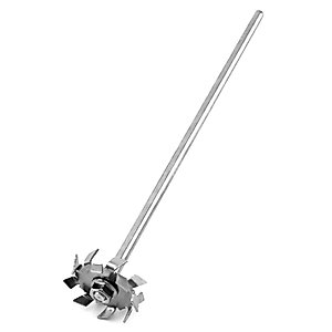 QWORK Dispersing Disc Dispersing Machine Blade Paddle Impeller, Stainless Steel Dispersion Impeller for Blender Overhead Stirrer Electric LAB Mixer, 8 x 300mm Rod, 50mm Disc