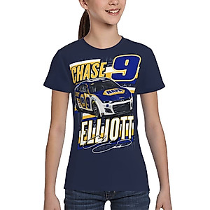 ASFRSH Chase Elliott 9 Shirt for Teen Girl & Boy Printing Short Sleeve Tee Athletic Classic Shirt Crewneck T-Shirt