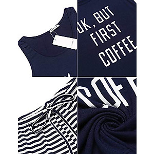 Ekouaer Pajamas for Women Summer Pjs for Women Set with Print Tank Top and Shorts Nightwear Navy Blue M