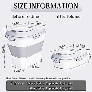 Dog Food Storage Container Pet Cereal Cat with Lids Locking Bowl Plastic Airtight Large Flour Sugar Kitchen Rice leakproof Pantry Collapsible White Bird Seed Wheels Sealable Dry 23 Qt/30 Pound Lb/25L
