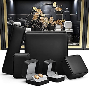 Oirlv Premium Leather Earring Gift Box Black Earring Storage Case