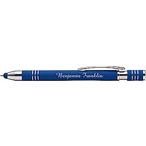 Express Pencils™ - Soft Touch Custom Pens with Stylus Personalized Metal Printed Name Pens - Black Ink - Imprinted Message of Choice - 12 pcs/pack (Assorted)
