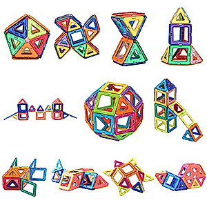 Rock Goldfish Magnetic Blocks Building Toys for Kids, Magnetic Tiles STEM Kit Educational Stacking Blocks Toys for Boys and Girls(X-24)