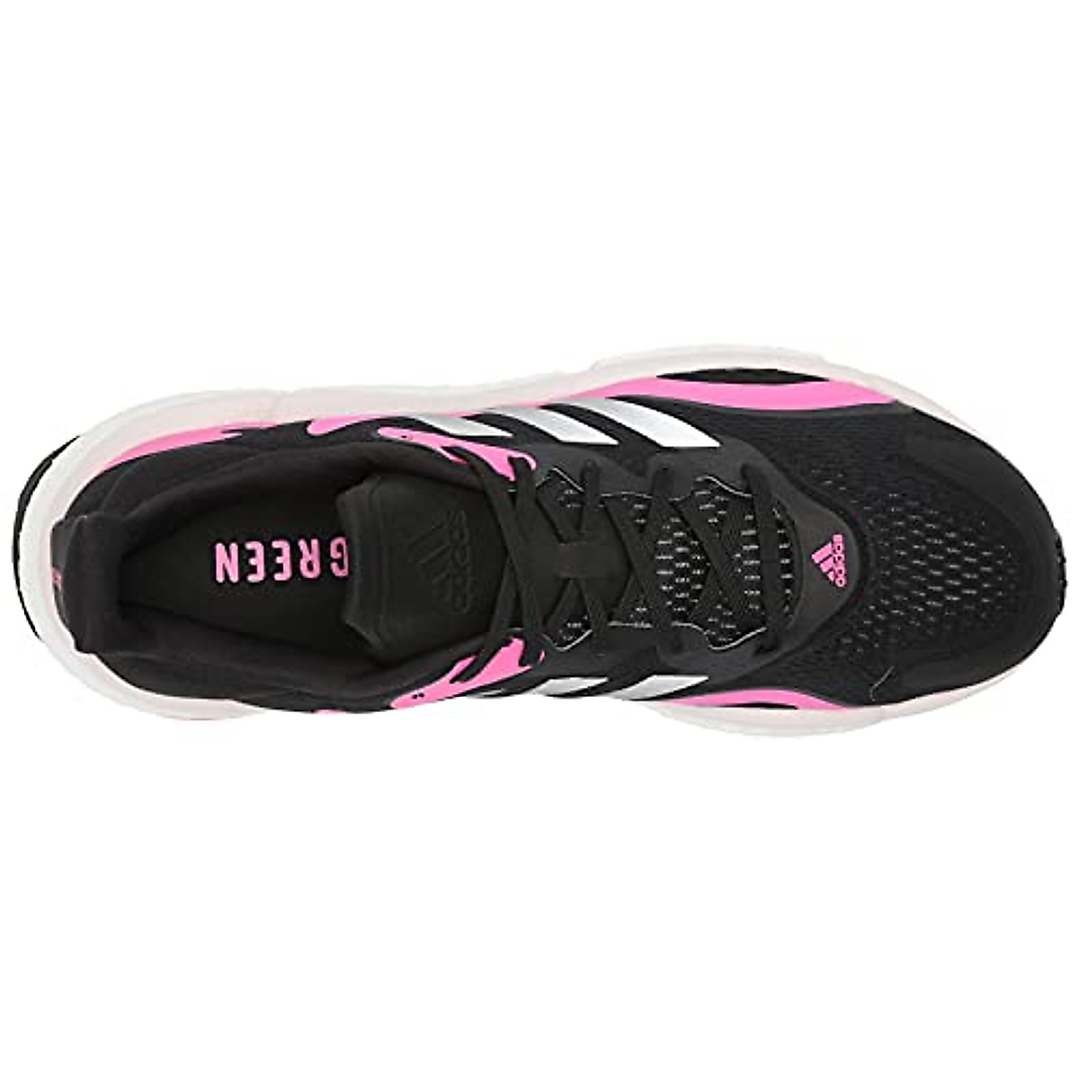 adidas womens Solar Boost 21 Running Shoes, Black/Screaming Pink/Halo Silver, 5.5 US