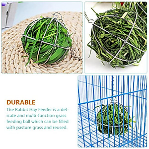 LUOZZY 2Pcs Hanging Bunny Hay Feeding Balls Rabbit Hay Feeder Balls Pet Cage Hay Feeder for Rabbits Bunnys