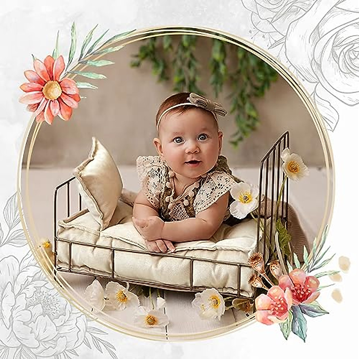 KHC-KHF Newborn Photography Mattress Props Baby Photograph Pillow Photography Accessories Baby Photoshoot Props Bed Mattress Photography Bed Mat