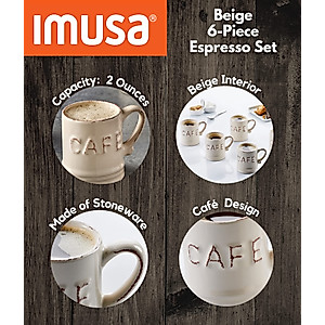 IMUSA USA 6pc 3oz Beige CAFÉ Espresso Cups