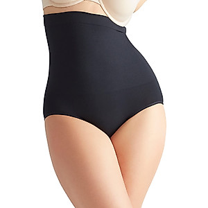 Yummie Women's Seamless Solutions High Waist Shaping Brief, Black, Medium-Large