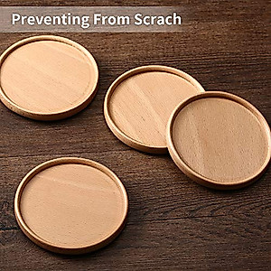Coasters for Drinks Set of 4 , Natural Non Slip Wooden Coasters , Perfect Housewarming Gift Idea