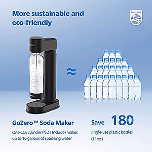 PHILIPS Sparkling Water Maker Soda Maker Soda Streaming Machine for Carbonating with 1L Carbonating Bottle, Seltzer Fizzy Water Maker, Compatible with Any Screw-in 60L CO2 Carbonator(NOT Included)